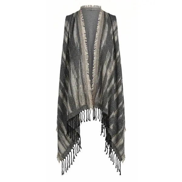 Saachi Bailey Fringed Kimono Vest - Brown