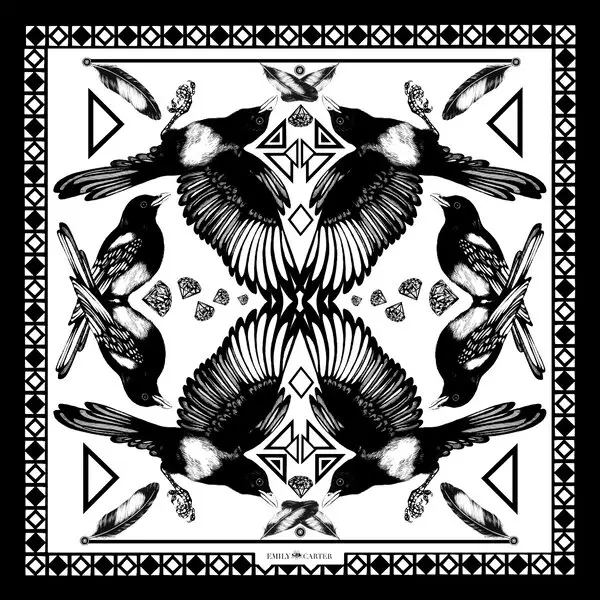 EMILY CARTER The Mysterious Magpie Scarf - Black