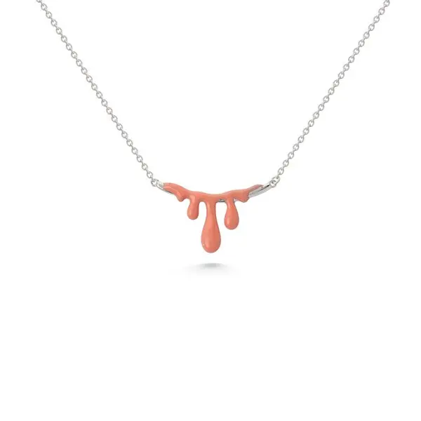 DOLCETTO DESIGNS Silver / Orange Gelato Tangerine Necklace Silver - Silver/orange