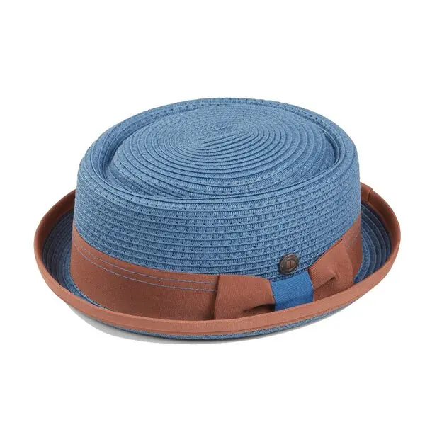 DASMARCA HATS Dasmarca Rico Summer Telescope Crown Lightweight Breathable Rude-boy Mod Porkpie Hat Atlantic - Blue
