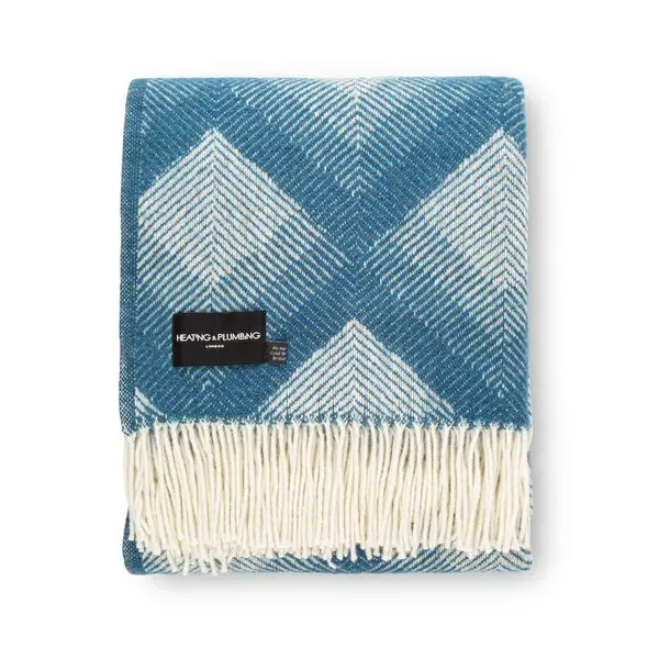 HEATING & PLUMBING LONDON Pure New Wool Blanket Swinging London - Blue