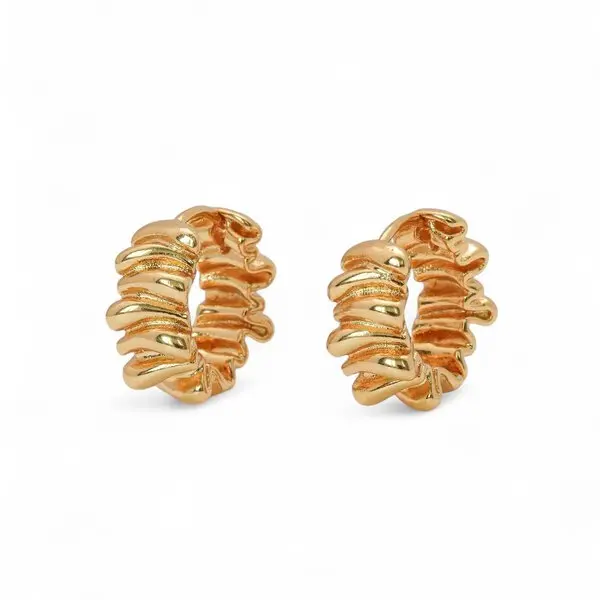 MISS CECILIA Aurum Crease Hoops - Gold