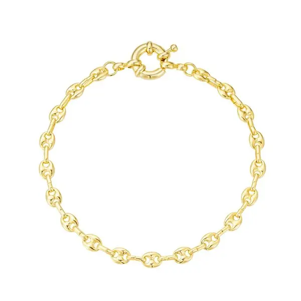 NAZZAR Puffy Mariner Link Chain Bracelet - Gold