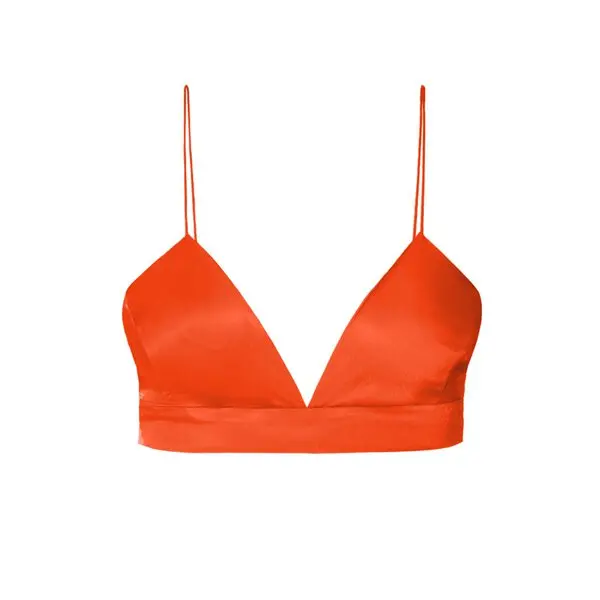 AGGI BY HALEWSKI Asha Satin Nasturtium Bralette Top - Orange
