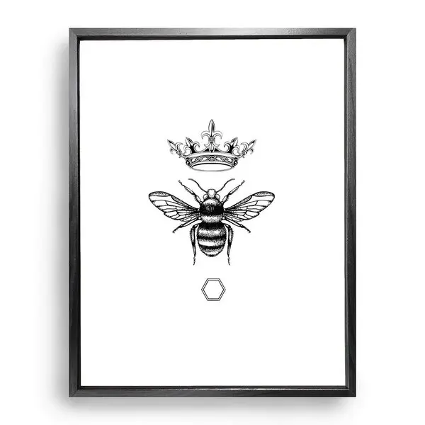EMILY CARTER Honey Queen Bee' Fine Art Print L - Black