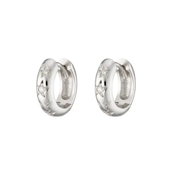 SCREAM PRETTY Celestial Chunky Huggie Hoop Earrings - Silver