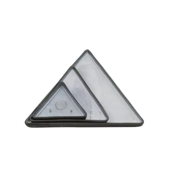 ANATOLIACRAFT Hic Ceramics Set Of Three Stone Triangle Plate - Grey