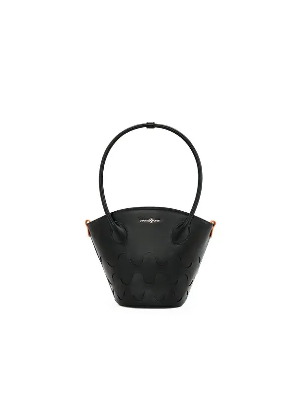 ORANGE CUBE Small Quilted Impressions Wavy Tote Bag