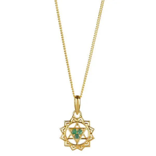 CHARLOTTE'S WEB JEWELLERY Heart Chakra Necklace Emerald - Gold