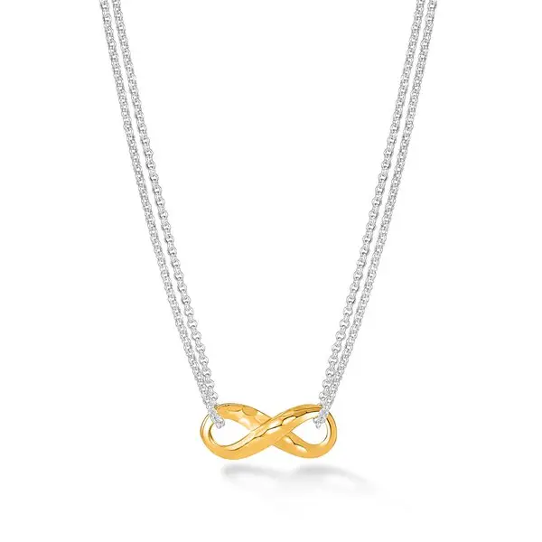 DOWER & HALL Silver / Gold Entwined Infinity Pendant Silver And Gold Vermeil - Silver/gold