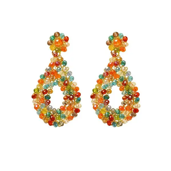 LAVISH BY TRICIA MILANEZE Multicolor Diana Handmade Earrings - Brown/yellow