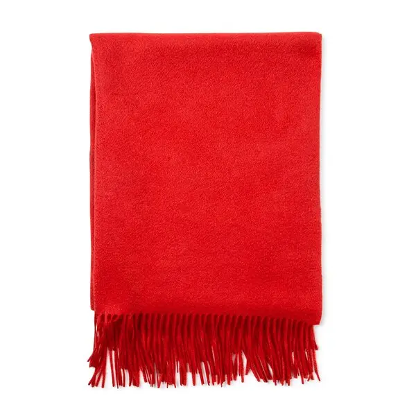 BEL CASHMERE Cashmere Stole With Fringes - Red