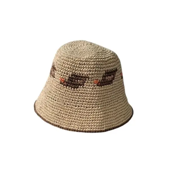 SPRINGMOONATELIER Neutrals Sun Love Raffia Bucket Hats - Brown