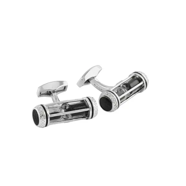 Tateossian Sand Timer Cufflinks In Black Palladium Plated - Silver