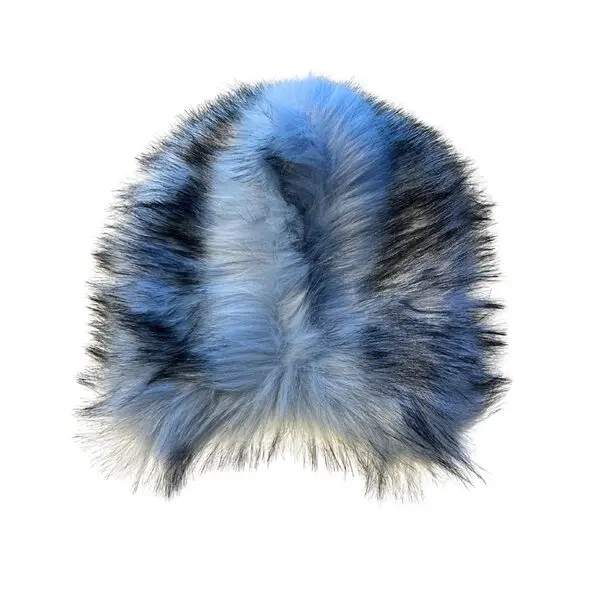 LINDSAY NICHOLAS NEW YORK Faux Fur Collar - Blue