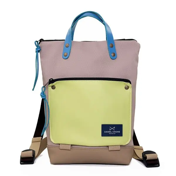 DANIEL CHONG Neutrals Waterproof Book Holder Mini Backpack With Double Zipper - Yellow