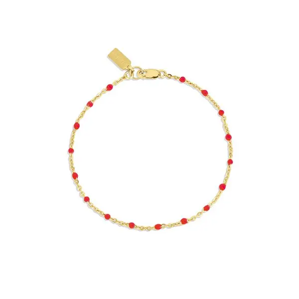 SET & STONES Gold / Red Kaz Bracelet Red - Gold/red