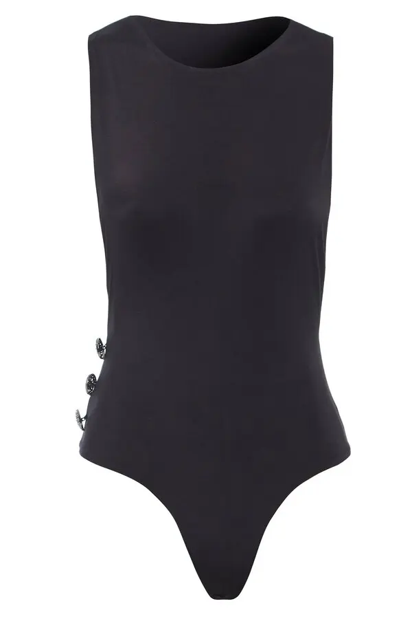 SARVIN Dropped Armhole Bodysuit - Black