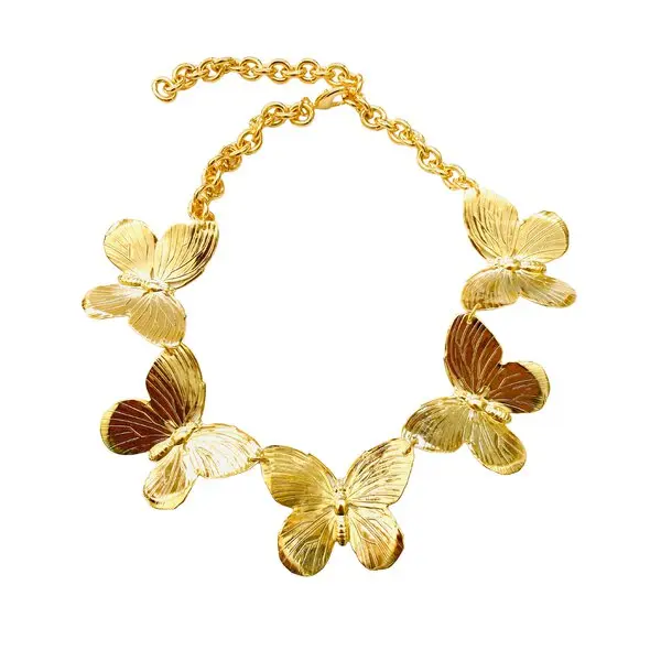 THE PINK REEF Oversized Butterfly Necklace - Gold