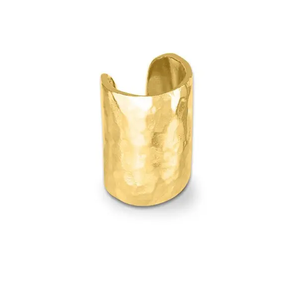 DOWER & HALL Long Curved Nomad Ear Cuff In Vermeil - Gold