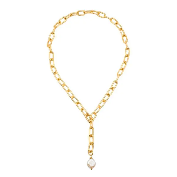 MISS CECILIA Fresh Water Pearl Chain Necklace - Gold