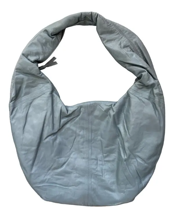 ANY OLD IRON Blue / Silver Slade Gray Leather Shoulder Bag - Blue/silver
