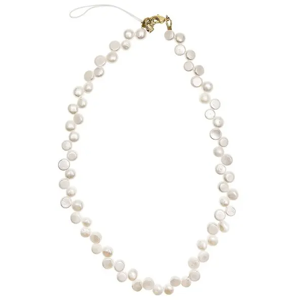 FARRA Petal Shaped Freshwater Pearls Phone Strap - White