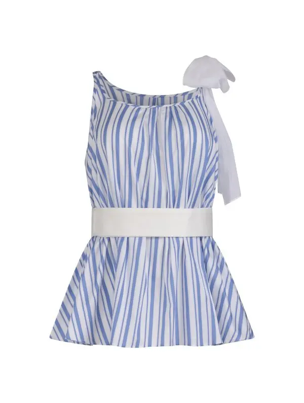 HELENE GALWAS Blue / White Bettire Blue-white Striped Tanktop - Blue/white