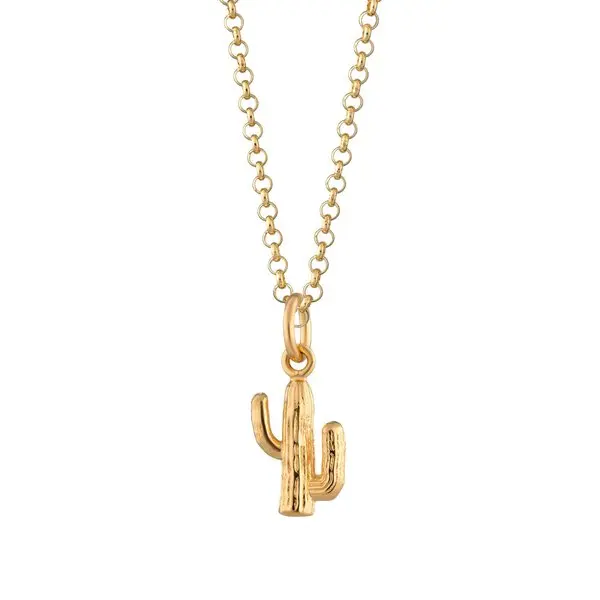 SCREAM PRETTY Cactus Charm Necklace - Gold