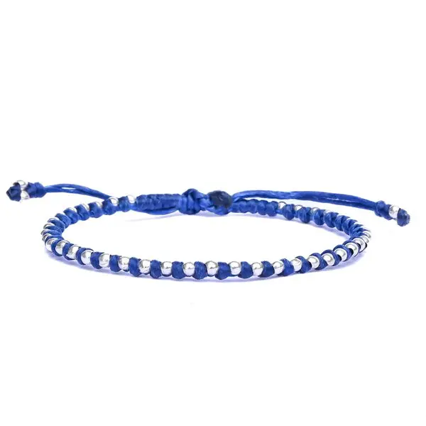 HARBOUR UK Spitalfields Silver Rope Bracelet - Blue