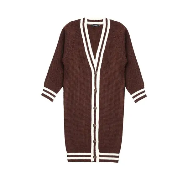 RAVE ON TREND Patch Cardigen Dress - Brown