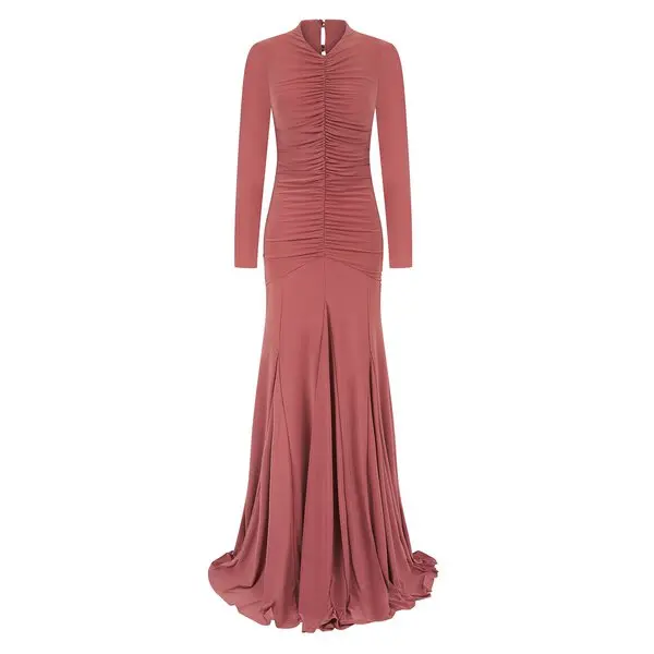 CELESTINE & MAE Zinnia Maxi Dress In Rose Tan - Pink