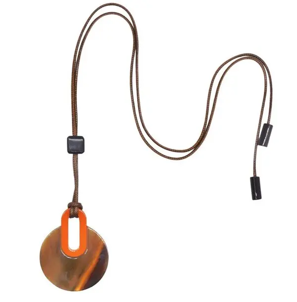 Fairchild Baldwin Orange / Brown Lacquer Horn Necklace Sunset - Orange/brown