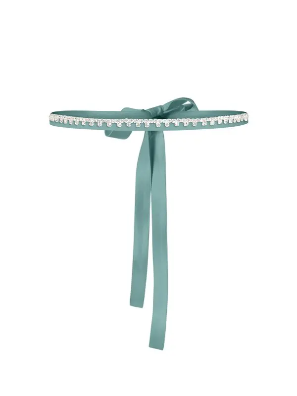 TIA DORRAINE Crystal-embellished Belt - Green