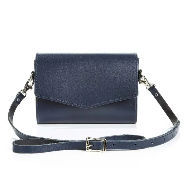 ZATCHELS Handmade Leather Clutch Bag Navy - Blue