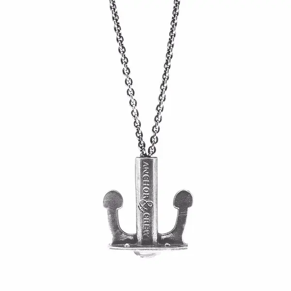 ANCHOR & CREW Union Anchor Signature Necklace Pendant - Silver