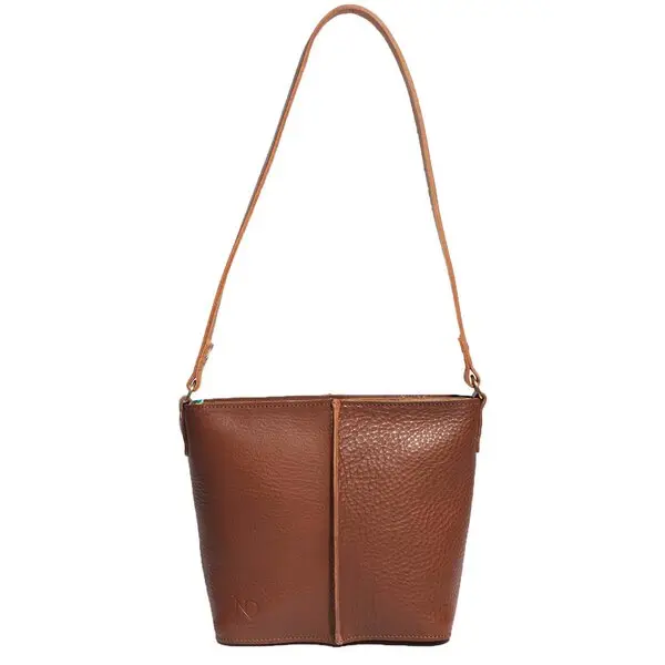 N'DAMUS LONDON Pimlico Chestnut Full Grain Leather Bucket Bag - Brown
