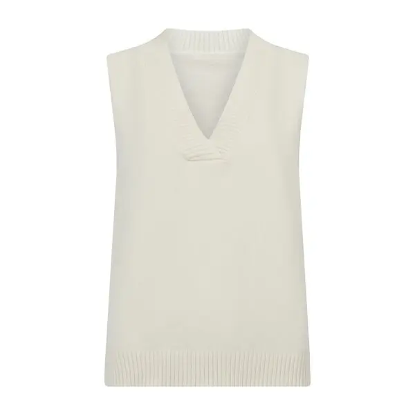 LULA-RU Neutrals Vest Jumper Cream - White