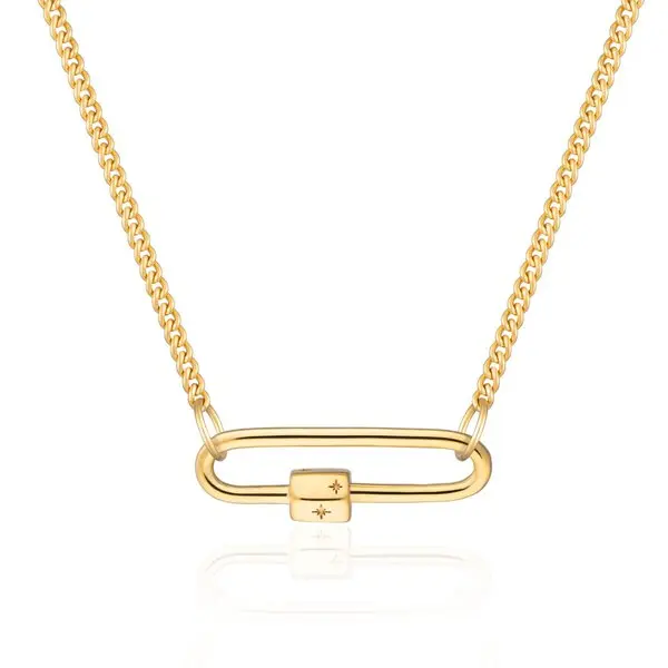 SCREAM PRETTY Long Link Carabiner Curb Chain Necklace - Gold