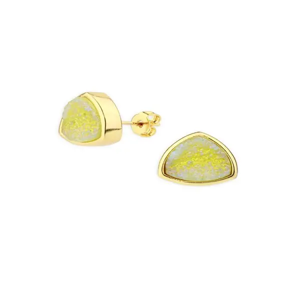 Saachi Druzy Stone Studded Earrings - Yellow