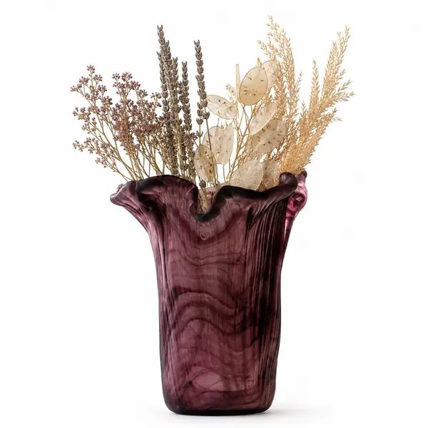 BELS & PEARL Amorphous Frosted Glass Vase - Purple