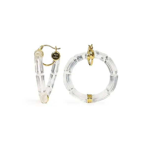 GOLD & HONEY Gala Round Bamboo Hoop Earrings - Gold
