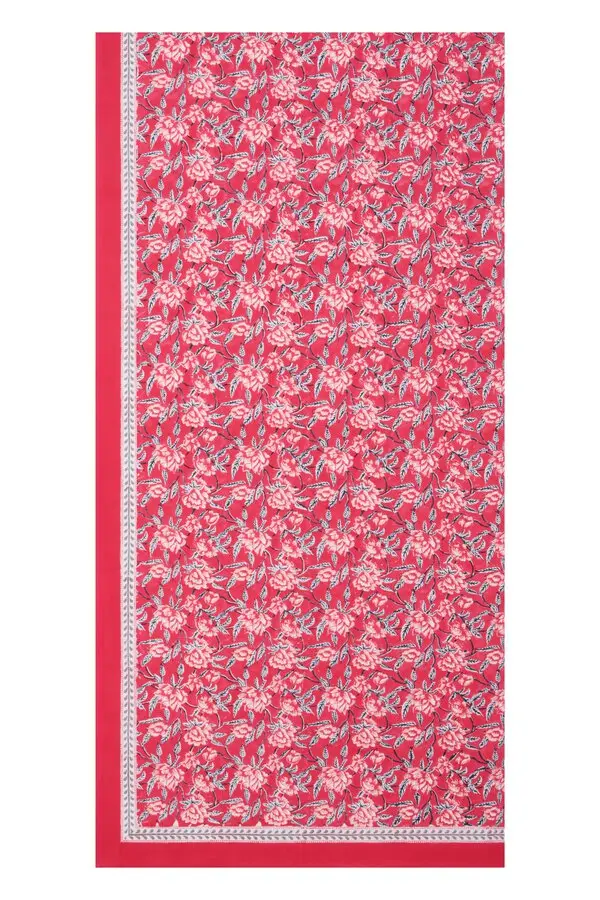 NOLOGO-CHIC Hand Printed Cloth Table Cloth Cotton Pine S-m - Red