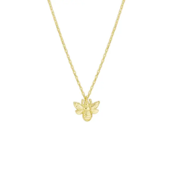 SPERO LONDON Sterling Silver Bee Pendant Chain Necklace - Gold