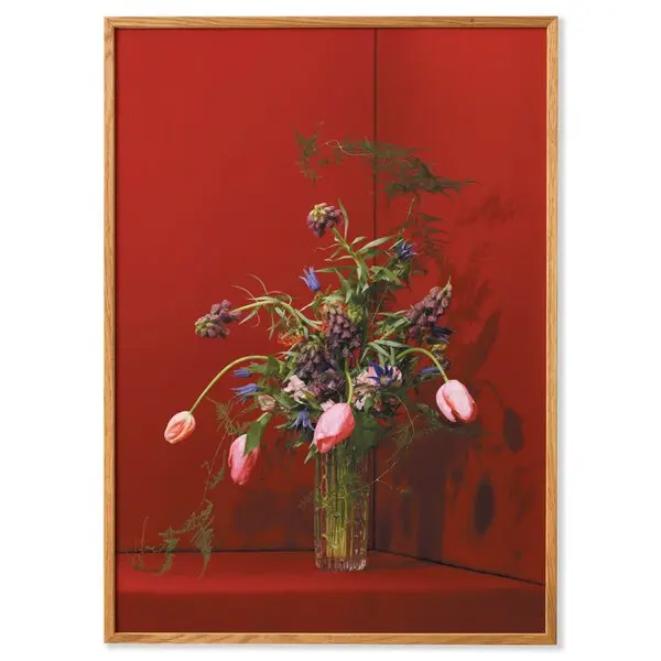 PAPER COLLECTIVE Red / Green Blomst Red Art Print - Red/green