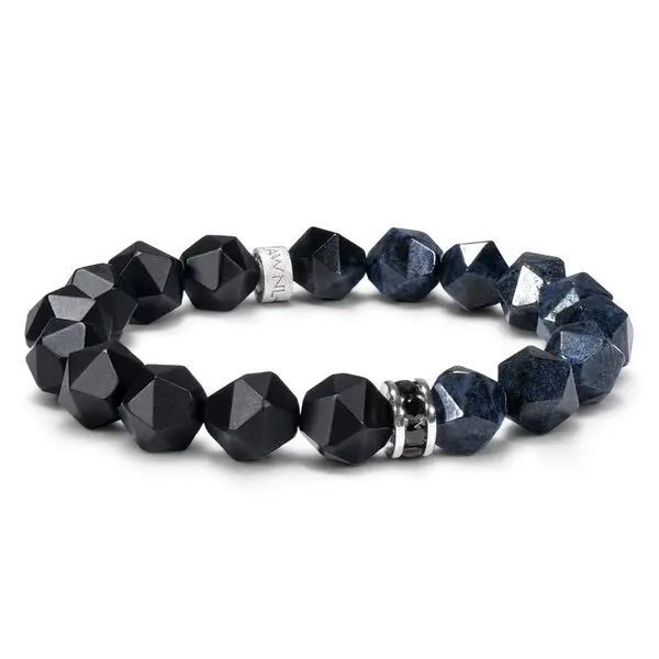 AWNL Blue / Black Poseidon Onyx & Dumortierite Bracelet - Blue/black