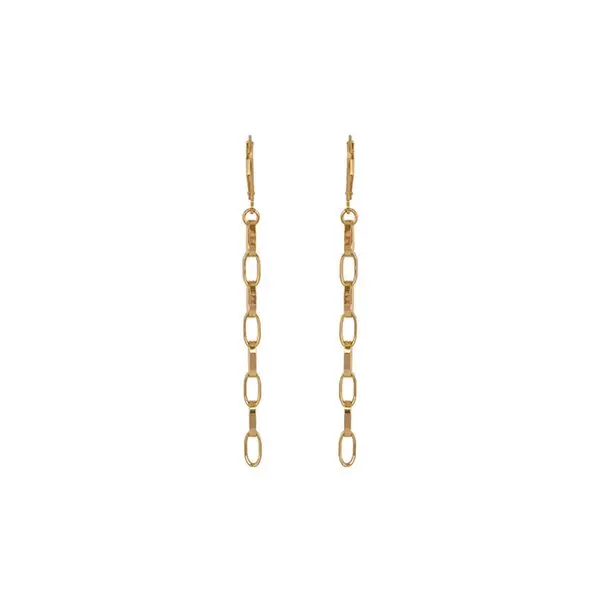 EDGE ONLY Oval Link Drop Earrings 18ct Vermeil - Gold