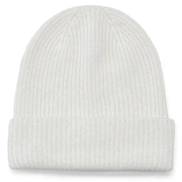 TIRILLM Holly" Rib Knitted Cashmere Hat - White