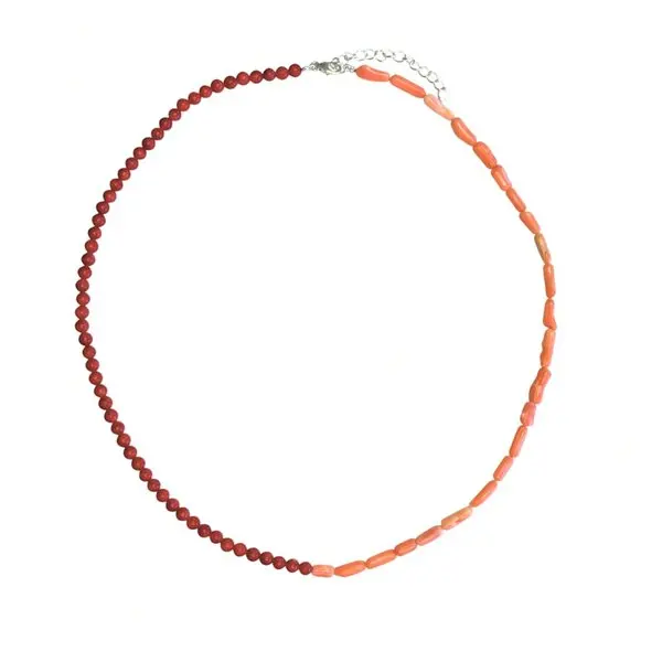 RIZE Red / Pink / Silver Coral Necklace - Red/pink/silver