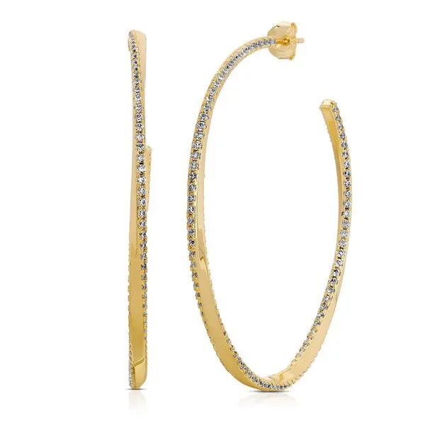 NATIVE GEM Twisted Hoop- Gold Vermeil - Yellow